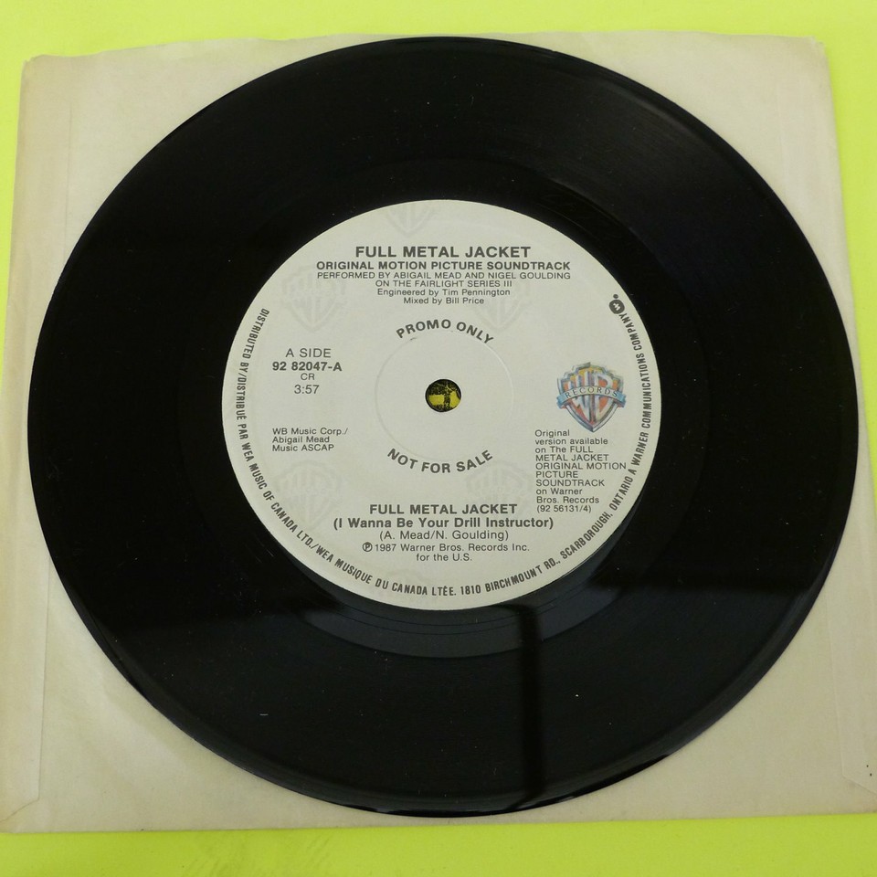 Full Metal Jacket Soundtrack Promo - 45 Record Vinyl Album 7" | eBay