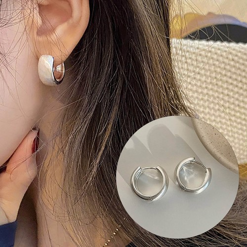 High End Frosted Metal Earrings Small Circle Earrings Earrings Cold Wind | eBay