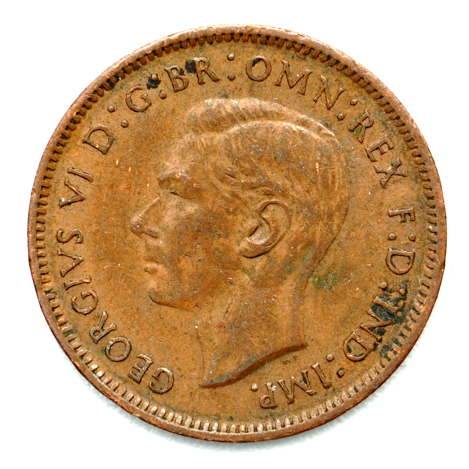 1943 Great Britain One 1 Farthing King George VI Coin, km843 🇬🇧 | eBay