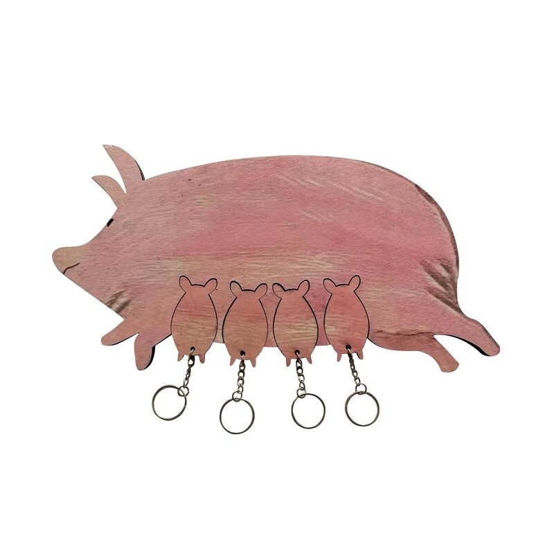 Piggy Key Wall Sculpture Decorative Key Holder Hanging Board Key ...