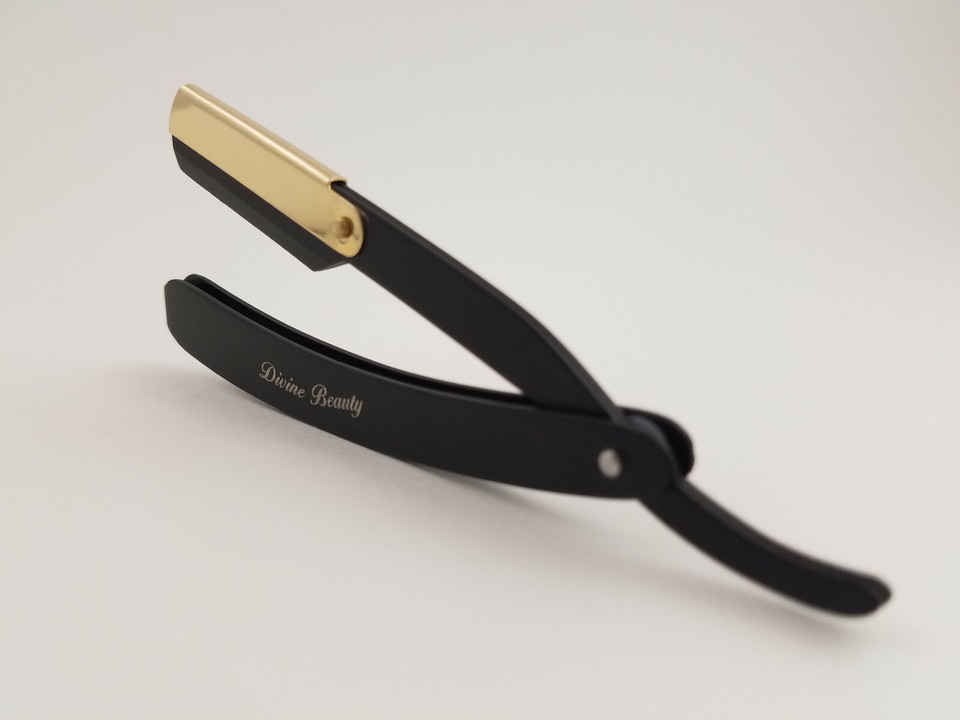 100 BLADES + CLASSIC BARBER STRAIGHT RAZOR CUT THROAT SHAVING SALON ...