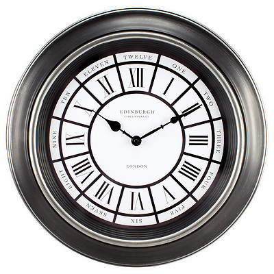 20818 Equity by La Crosse 18" Antiqued Black Silent Sweep Analog Wall ...