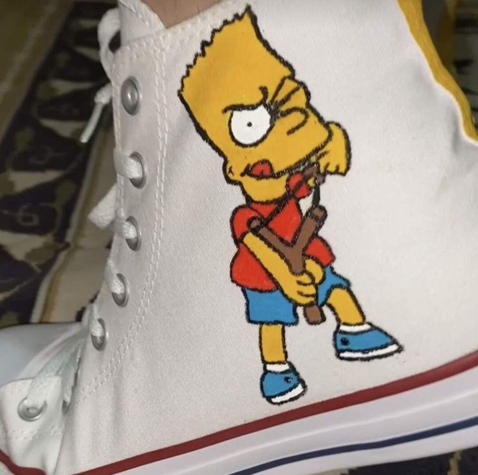 Converse All Star Homer Bart Simpson The Simpsons Shoes White Unisex ...