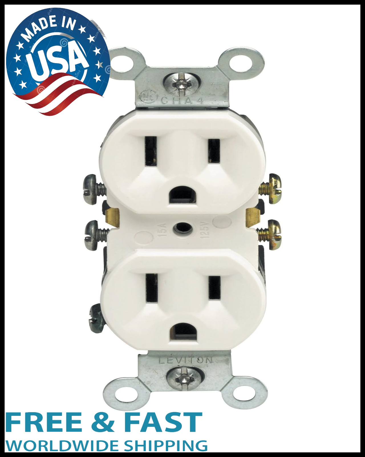 10 Pack Outlet Receptacle 125V 15 Amp Duplex Residential Dual ...