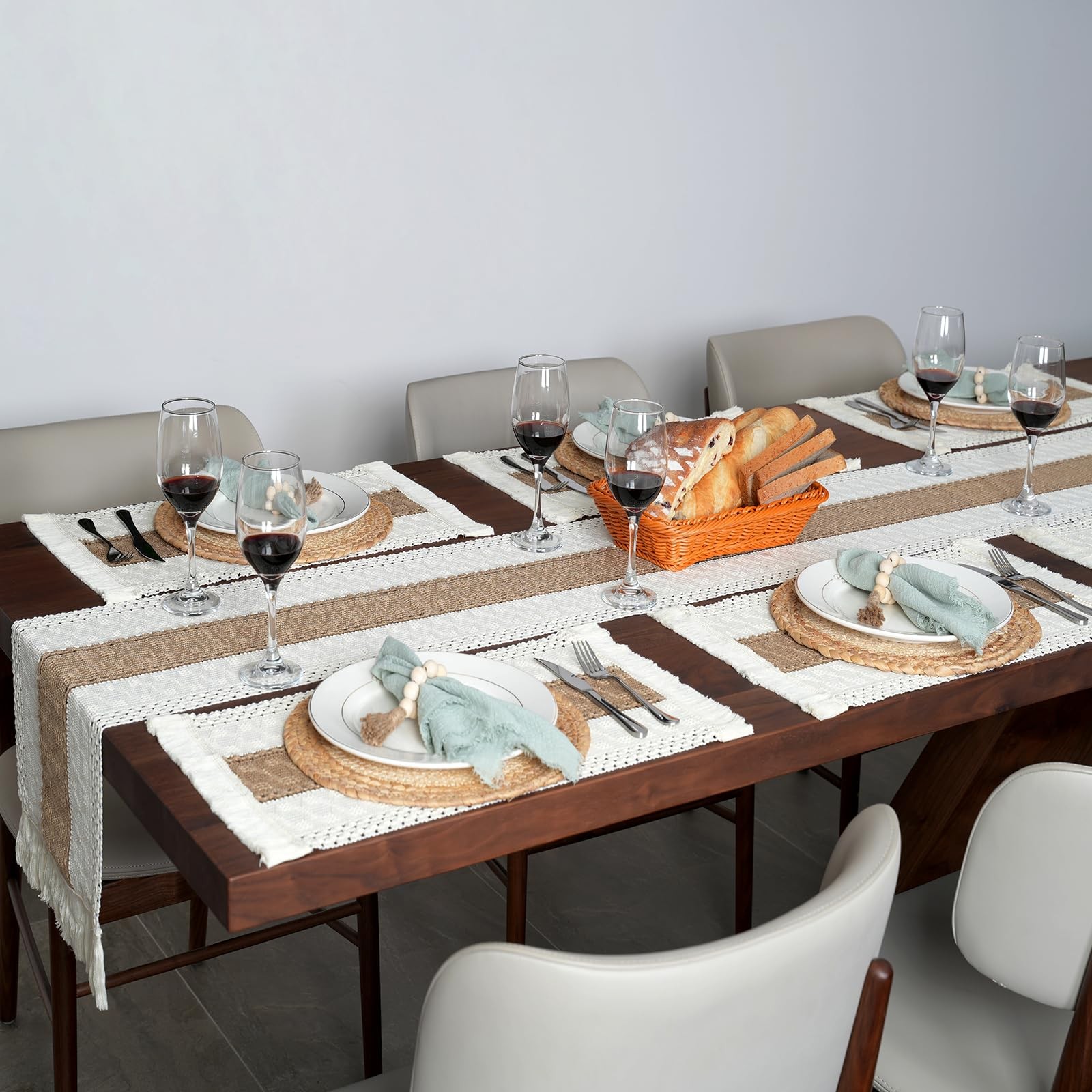 Placemats Set of 6 with Charger Plates Table Mats Table Runner and ...