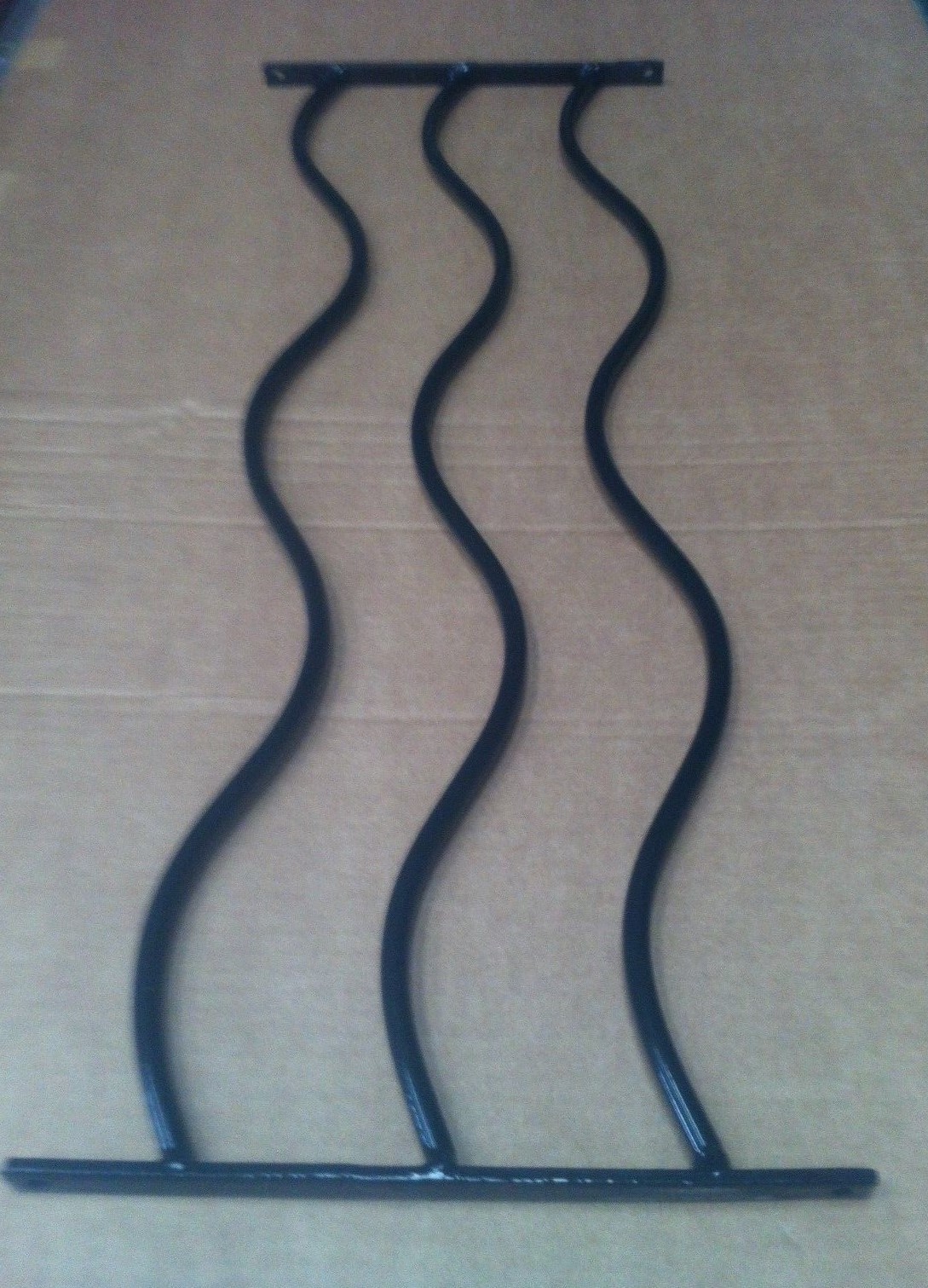 Wavy or Straight Black Metal Decking Panels. Steel Garden Fence Spindle ...