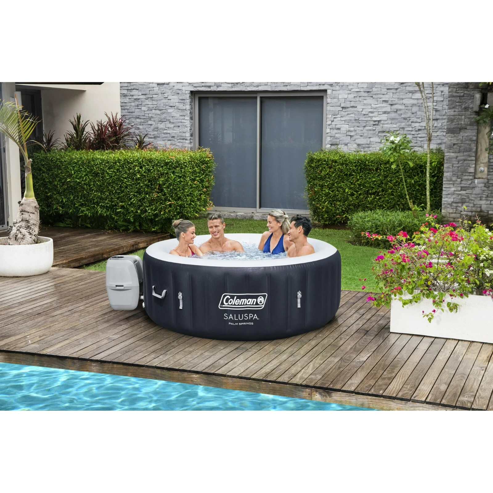 Bestway Coleman Lay-Z Spa 77 in. Round 28 in. Deep Spa Package-54131E ...