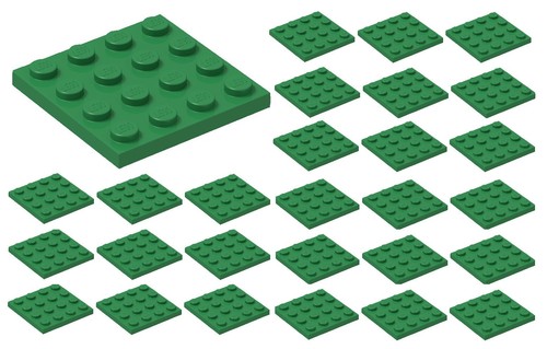 ☀️NEW LEGO x25 GREEN Baseplates 4x4 Building Plates Grass Cover #3031 ...