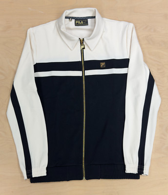 Fila Vintage Gold Label Bill Track Jacket With Gold Trims Black / Ecru ...