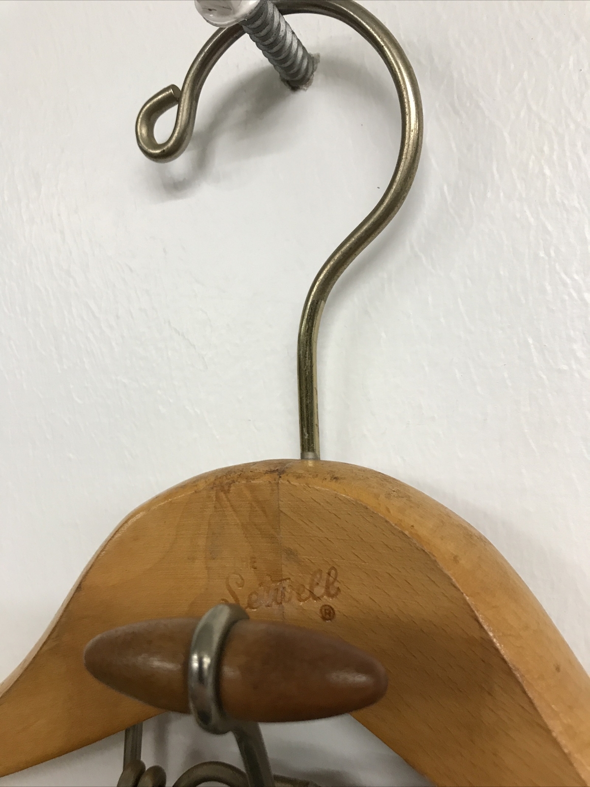 Vintage Setwell Garment Clamp Hanger Wood Hanger | eBay