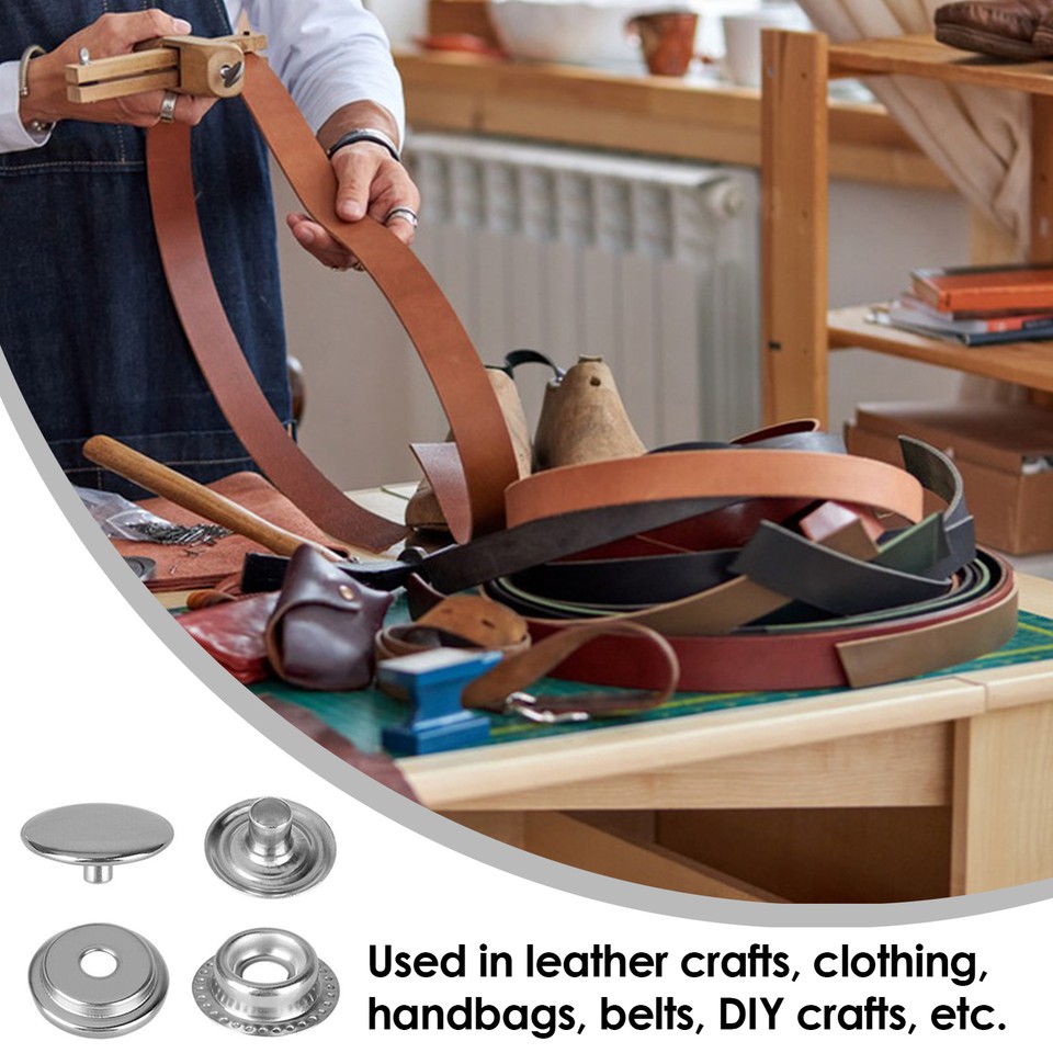 100Pcs Heavy Duty Snap Button Replacement Snaps Stainless Steel For ...