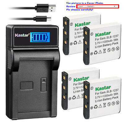 Kastar Battery LCD USB Charger for Samsung SLB-1237 Samsung Digimax L85 ...