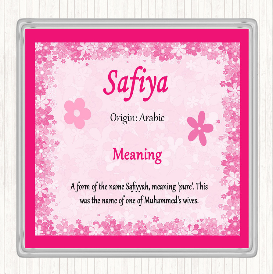 Safiya Name Meaning Drinks Mat Coaster Pink | eBay