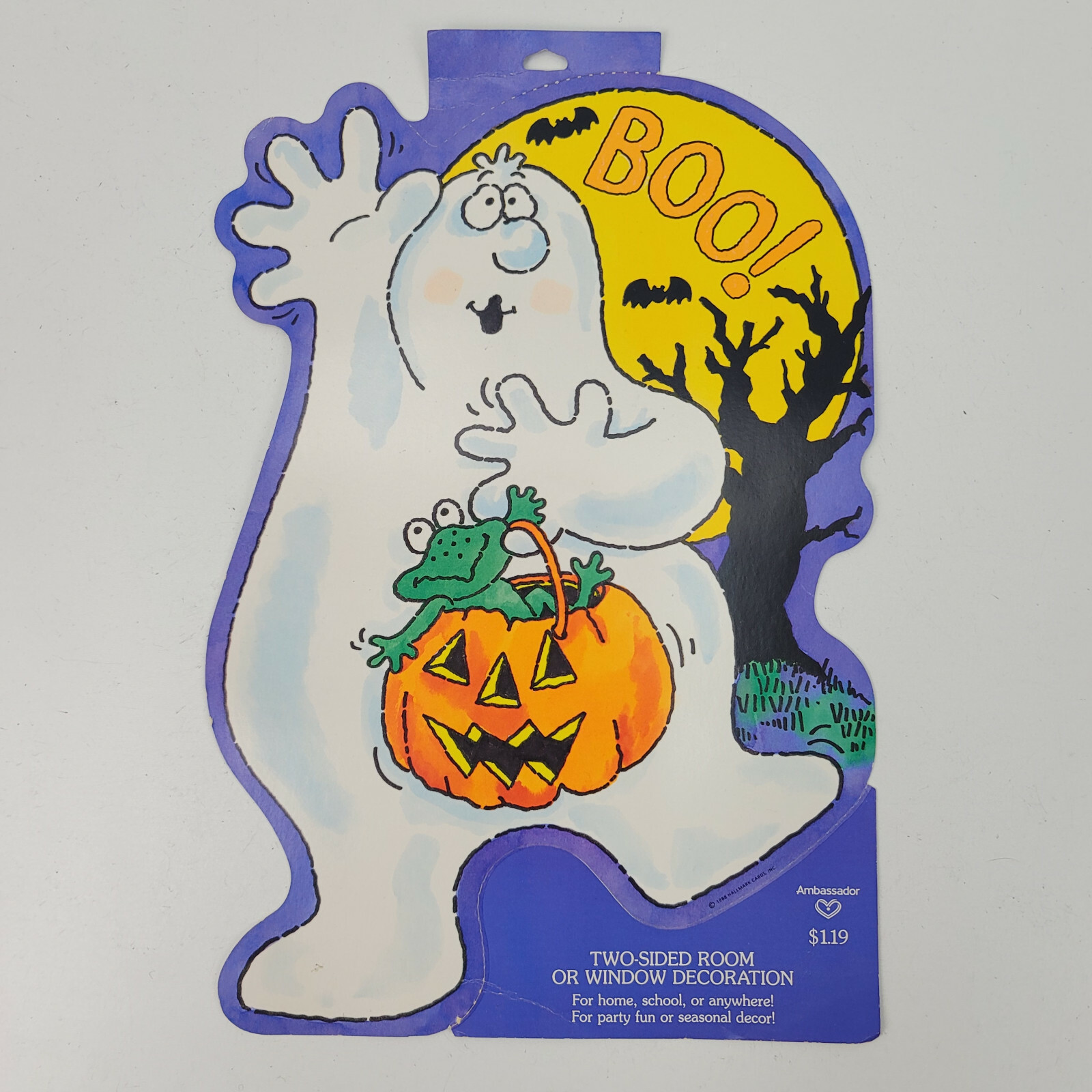 Vtg 1988 Hallmark Ambassador Boo Ghost Paper Die Cut Halloween Wall ...