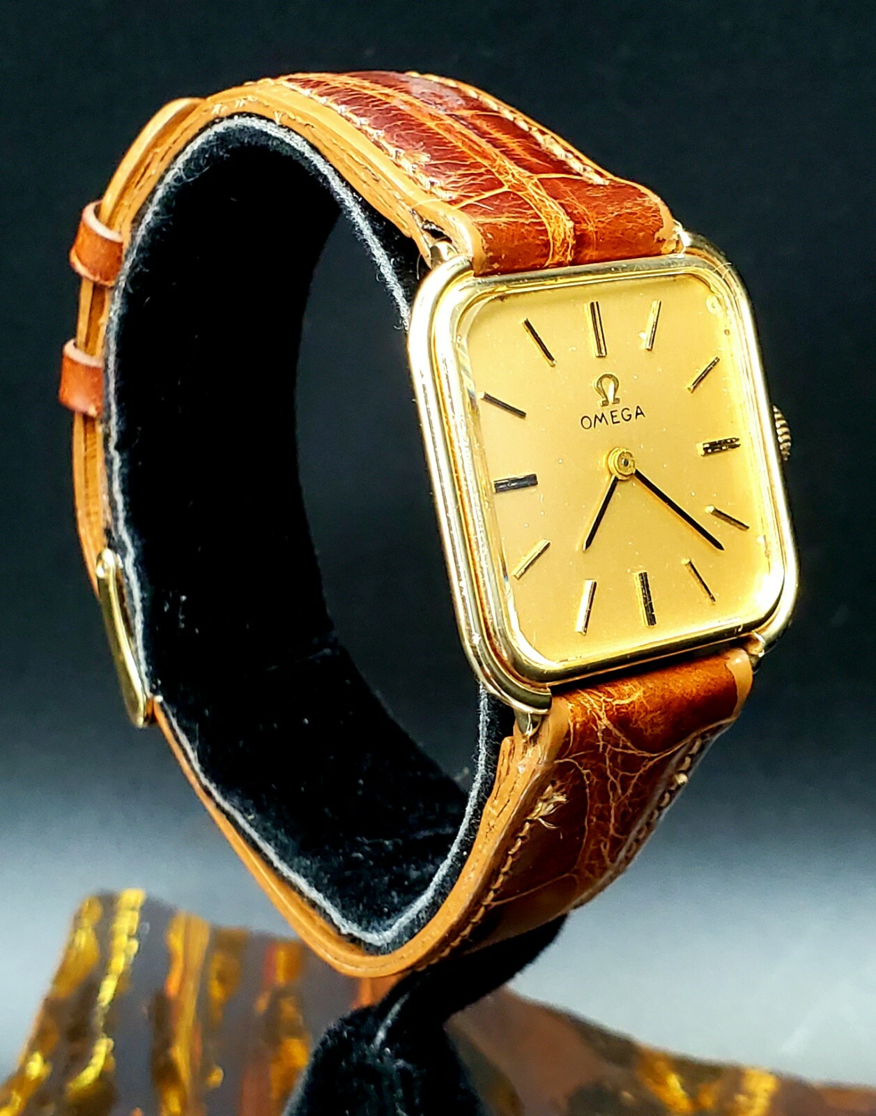 Vintage OMEGA Tank 1960'S 14K Solid Yellow Gold With A Very Unique Case ...