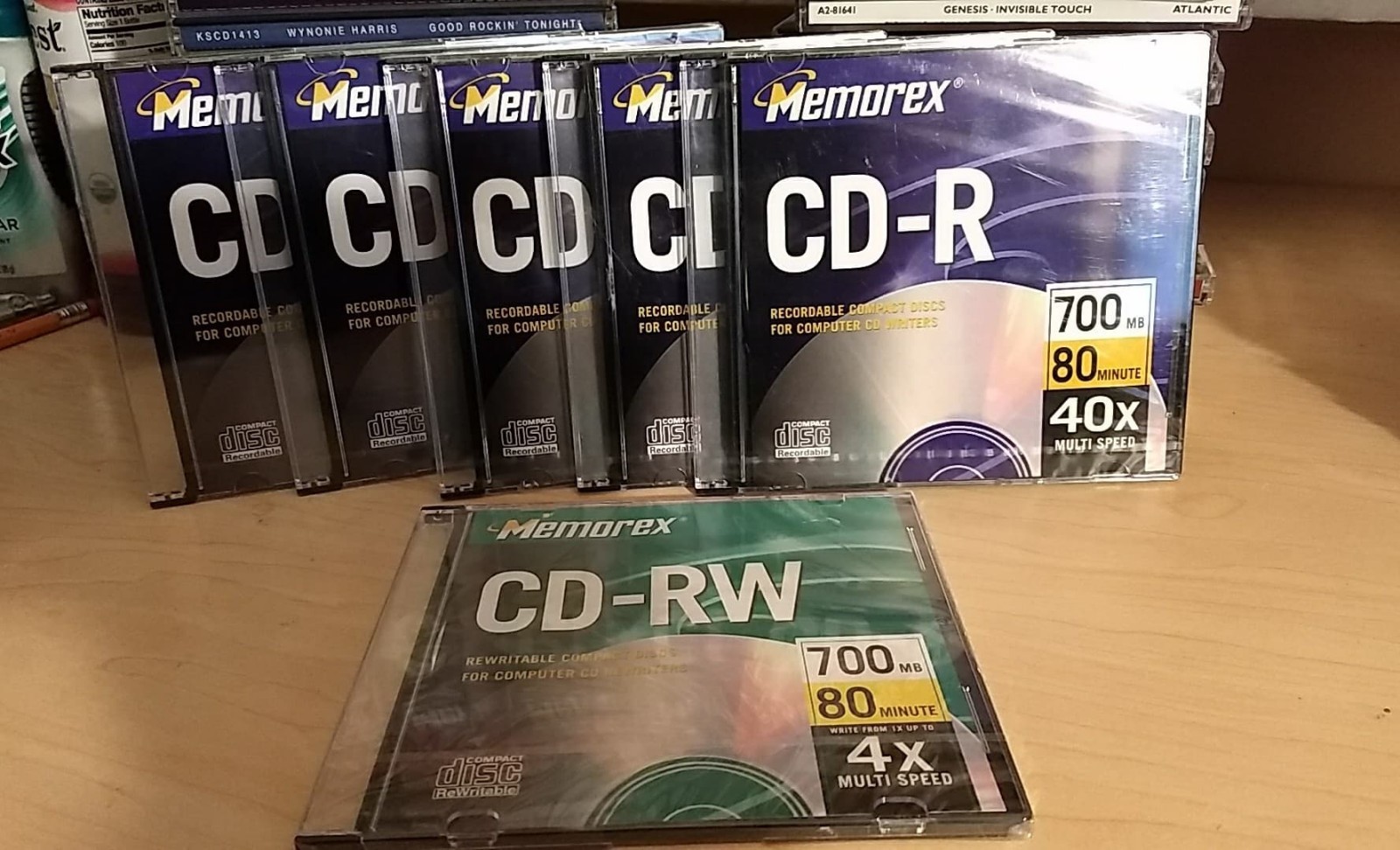 Memorex CD-R 700MB 80Min 40x Multi Speed Lot of 5 + 1 New/Sealed FREE ...