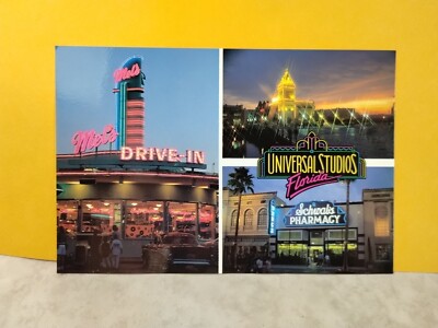 VTG UNIVERSAL STUDIOS Night Neon MEL'S DRIVE 1992- 4"x6" -Orlando FL ...