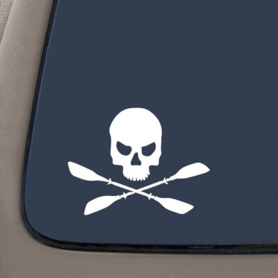 Kayak Crossbones Decal Sticker Oars Paddle Canoe Rafting Rapids | 6" | eBay