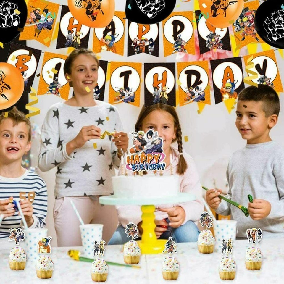 Anime Naruto Birthday Party Decorations Set,Banner Cake Topper Balloons ...