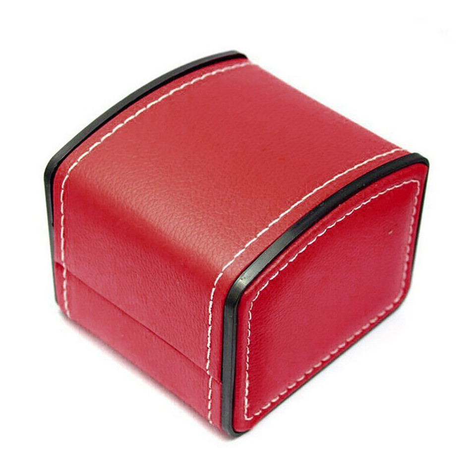 Portable Red Watch Box PU Leather Watch Case Assembly Storage Holder ...
