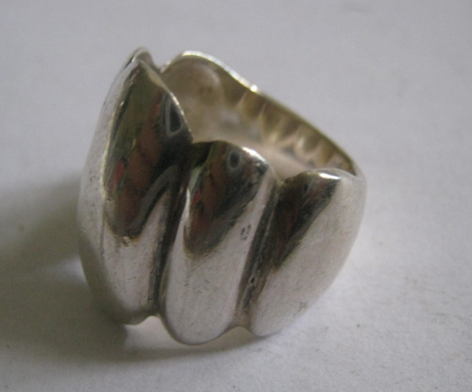 Mexico ATI Athra Trading 925 Sterling Silver Lobe Design Ring, 17mm, Sz ...