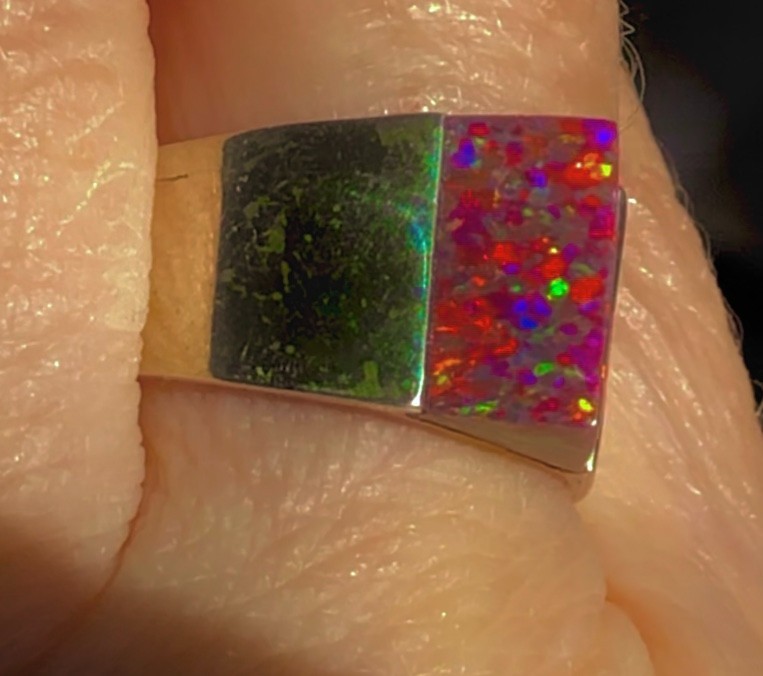 Unusually Bright 'FLASH' of RED Fire Opal Ring 9 Sterling Silver 925 ...