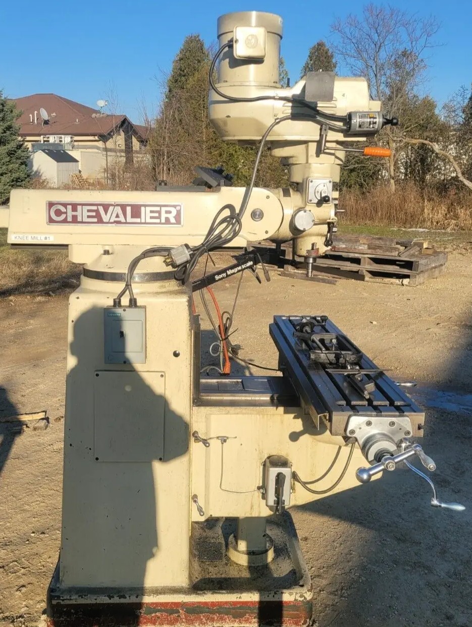 Chevalier Falcon #FM-3VK Vertical Knee Mill 3 Hp, DRO, 10" x 50" Table ...