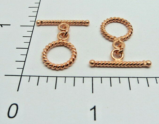 2 Pieces Twisted Toggle Clasp Rose Gold Plated Bali Style Toggles 13 ...