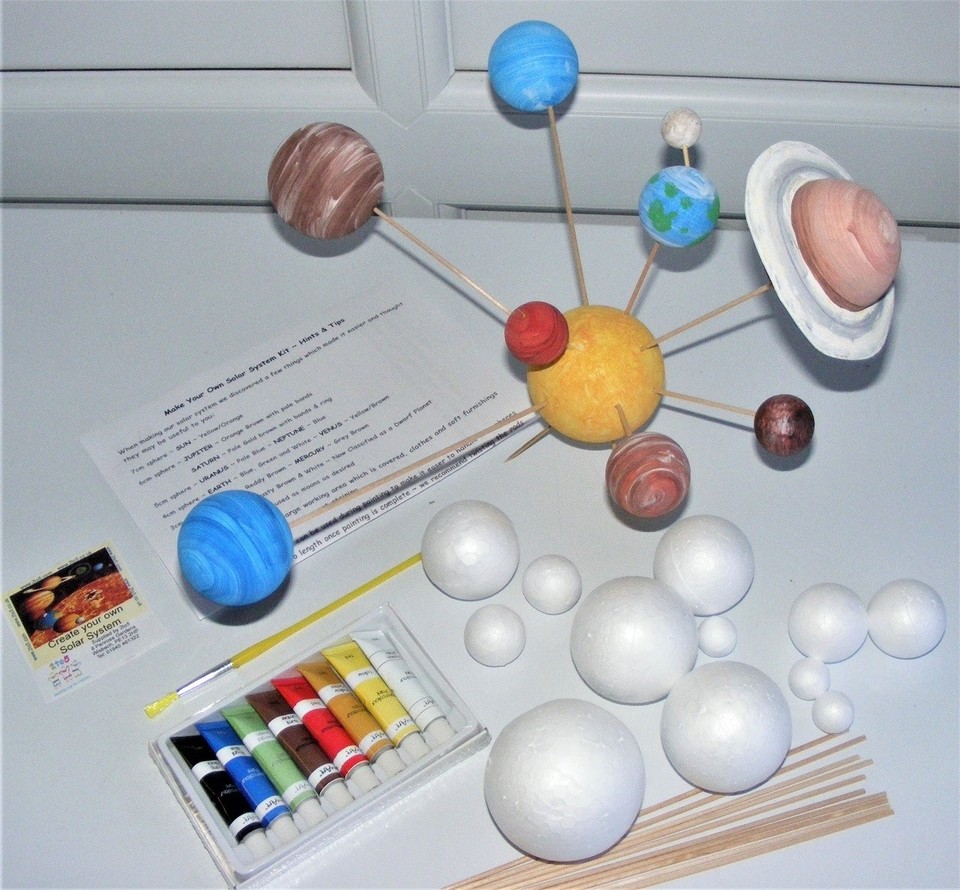 Make Your Own SOLAR SYSTEM Model Craft Kit ~ STEAM STEM School Homework ...