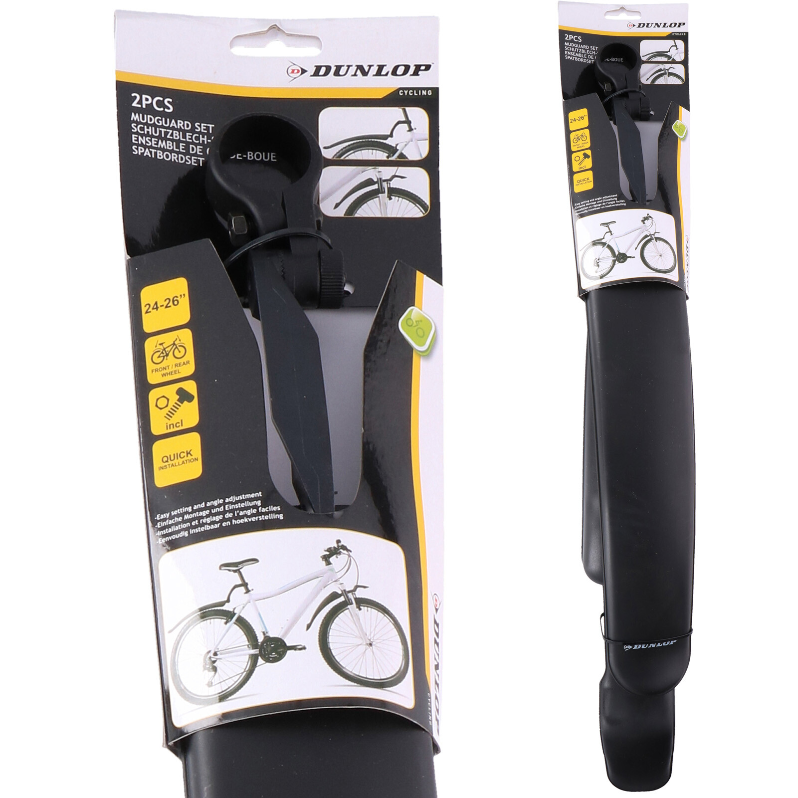 Dunlop Bicycle Bike Mud Guard 2PC Set Front Rear Mountain Bike MTB ...