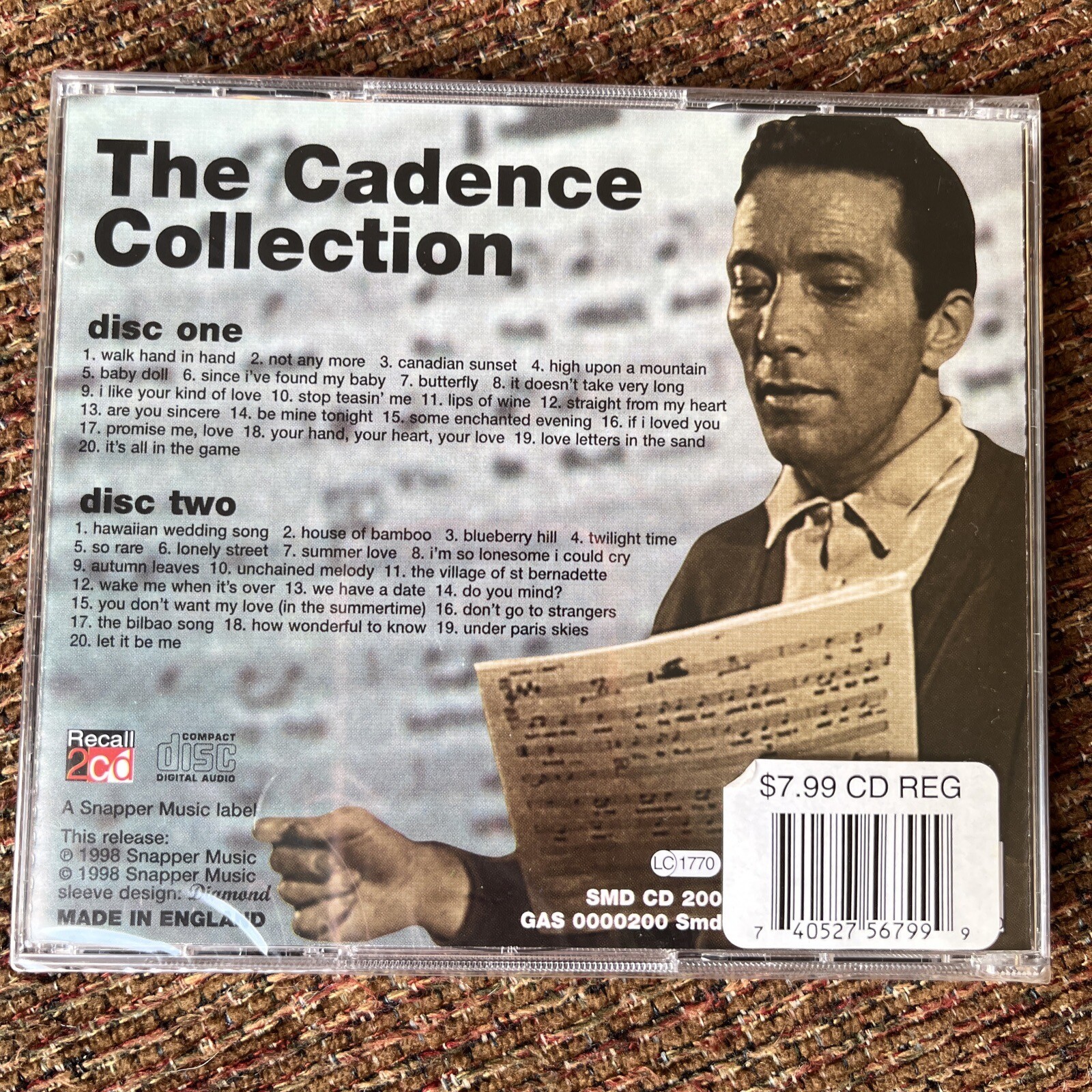 ANDY WILLIAMS CD Cadence Collection 2-disc NEAR MINT POP VOCAL 1950's ...