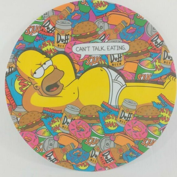 Simpsons Homer Simpson 10" Dinner Plate Can't Talk Eating 2018 Duff ...
