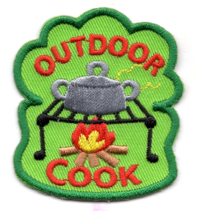 OUTDOOR COOK Iron On Patch Cook Scouts Cub Boy Girl Camping Barbecue ...