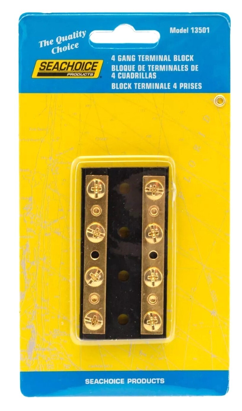 4 Gang Dual Terminal Block Brass Positive and Negative Bus Bar for ...