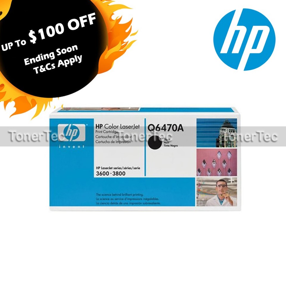 HP Genuine Q6470A #501A BLACK Toner for 3600/3800dn/CP3505dn *OACL ...