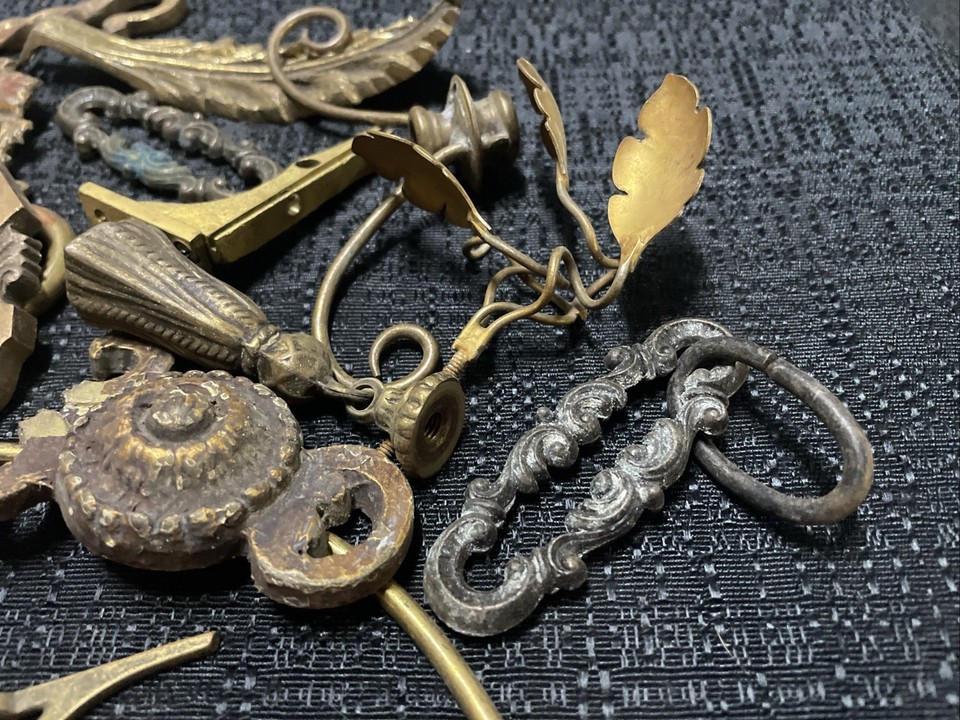 Lot Vintage Antique Assorted Lamp Chandelier Light Hardware Parts ...
