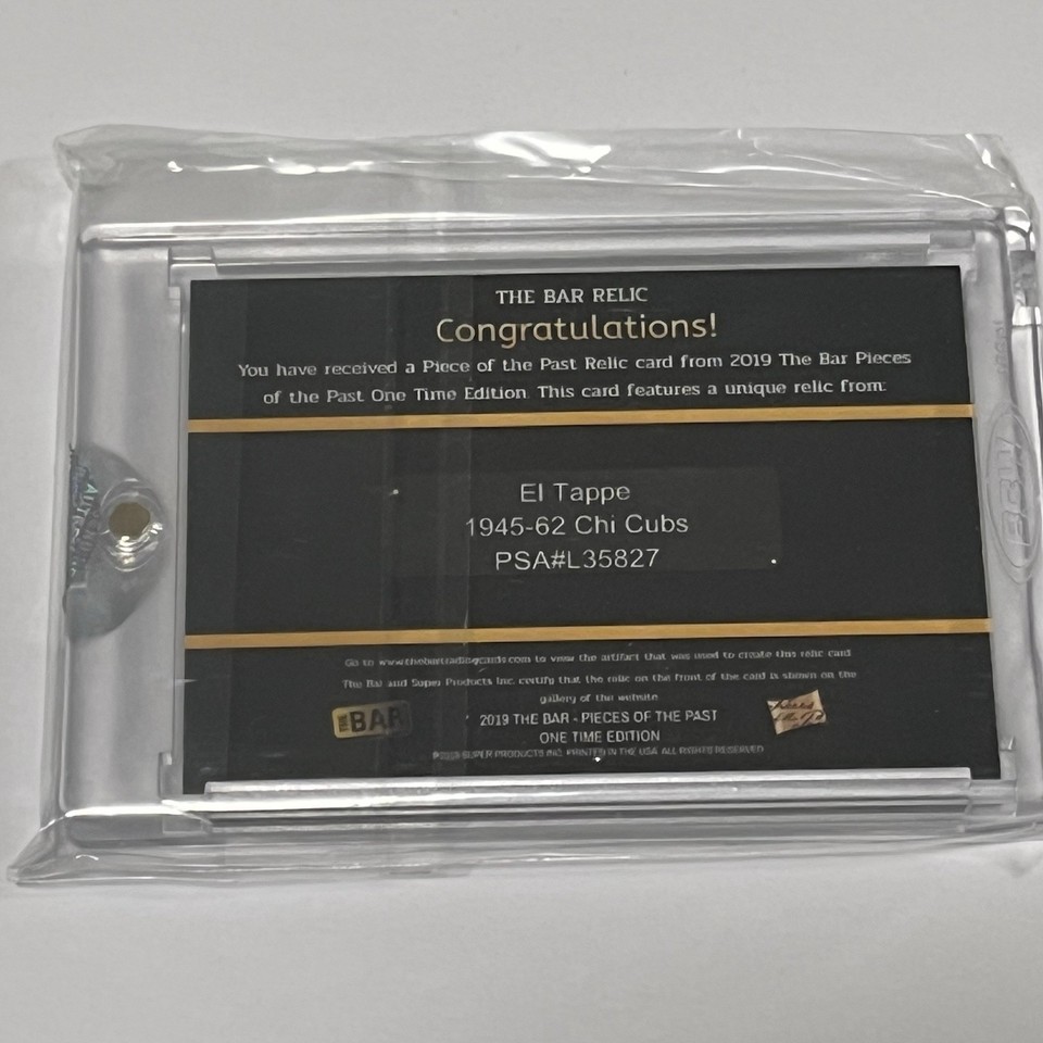 2019 The Bar 1/1 Pieces Of The Past Autograph Elvin El Tappe PSA#L35827 ...