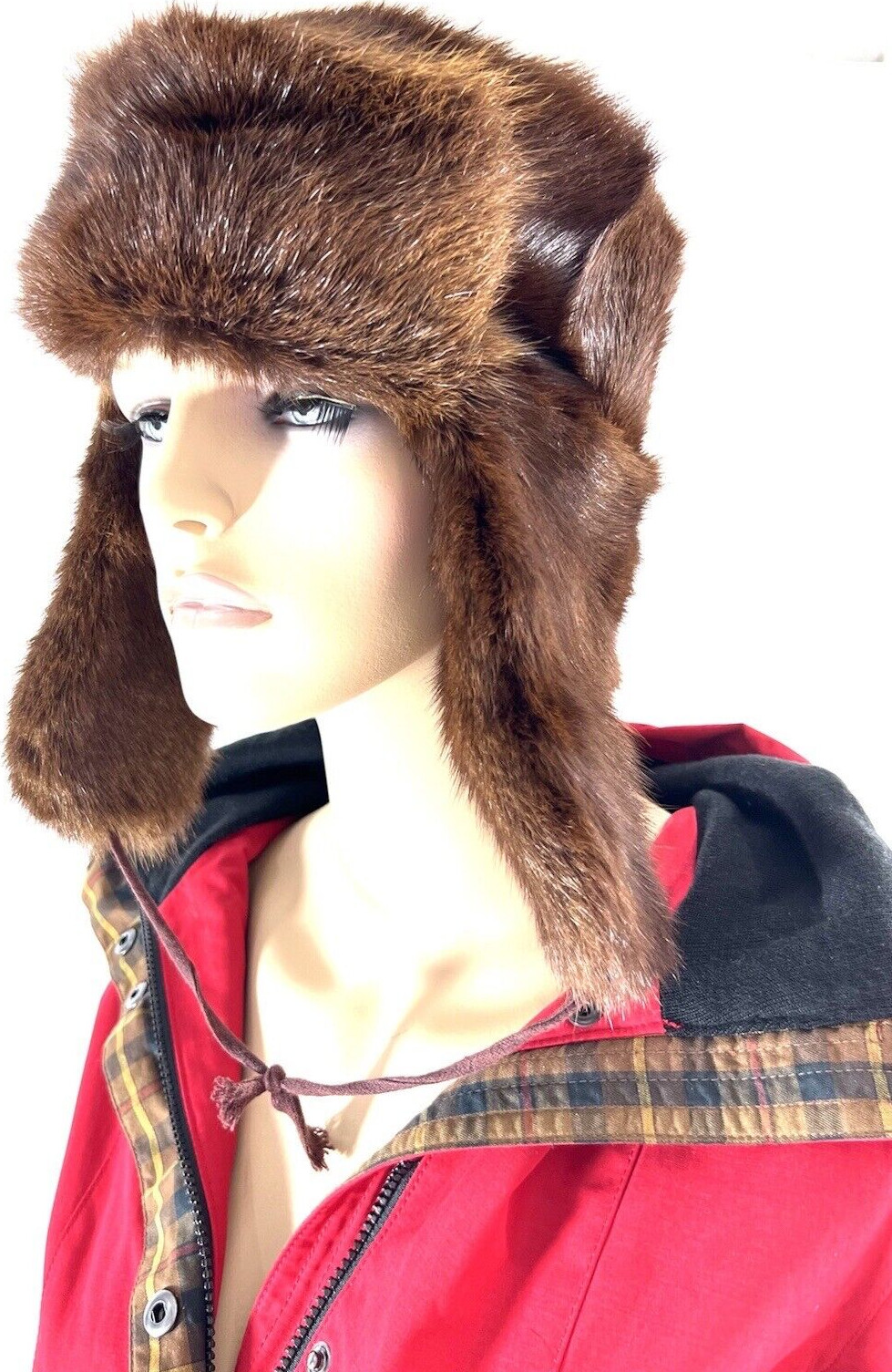 Brown Russian Real Fur Vintage Trapper Ushanka Unixes… - Gem