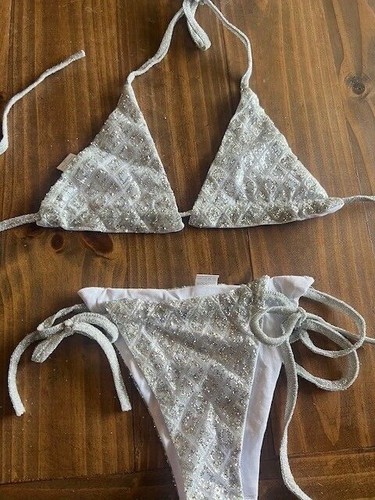 Medium Sexy String Bikini Silver/Metallic Sparkly Cheeky Fitness Photo ...