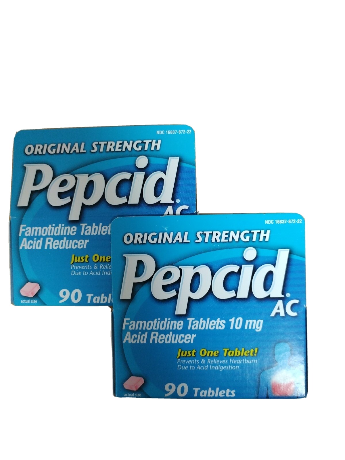 2 PACK Pepcid AC Original Strength 90 tabs ea EXP 5/2024 & 4/2025 Dmgd ...