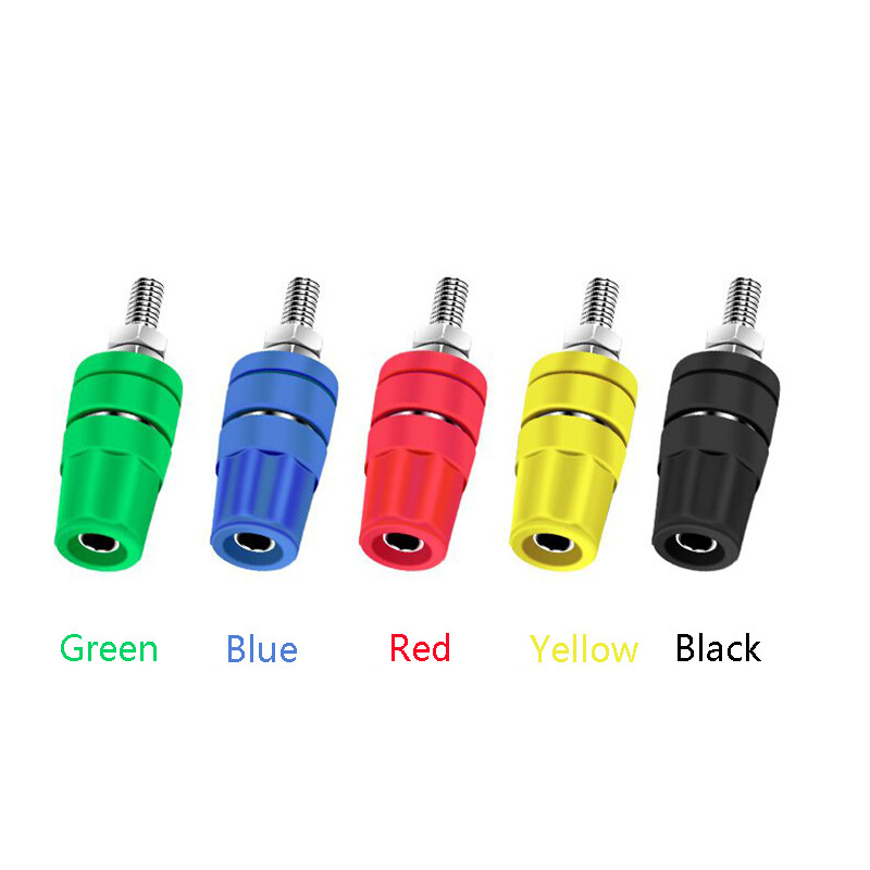 5Pc M4x36 4mm 20A Copper Terminal Banana Plug Jack Socket Binding Post ...