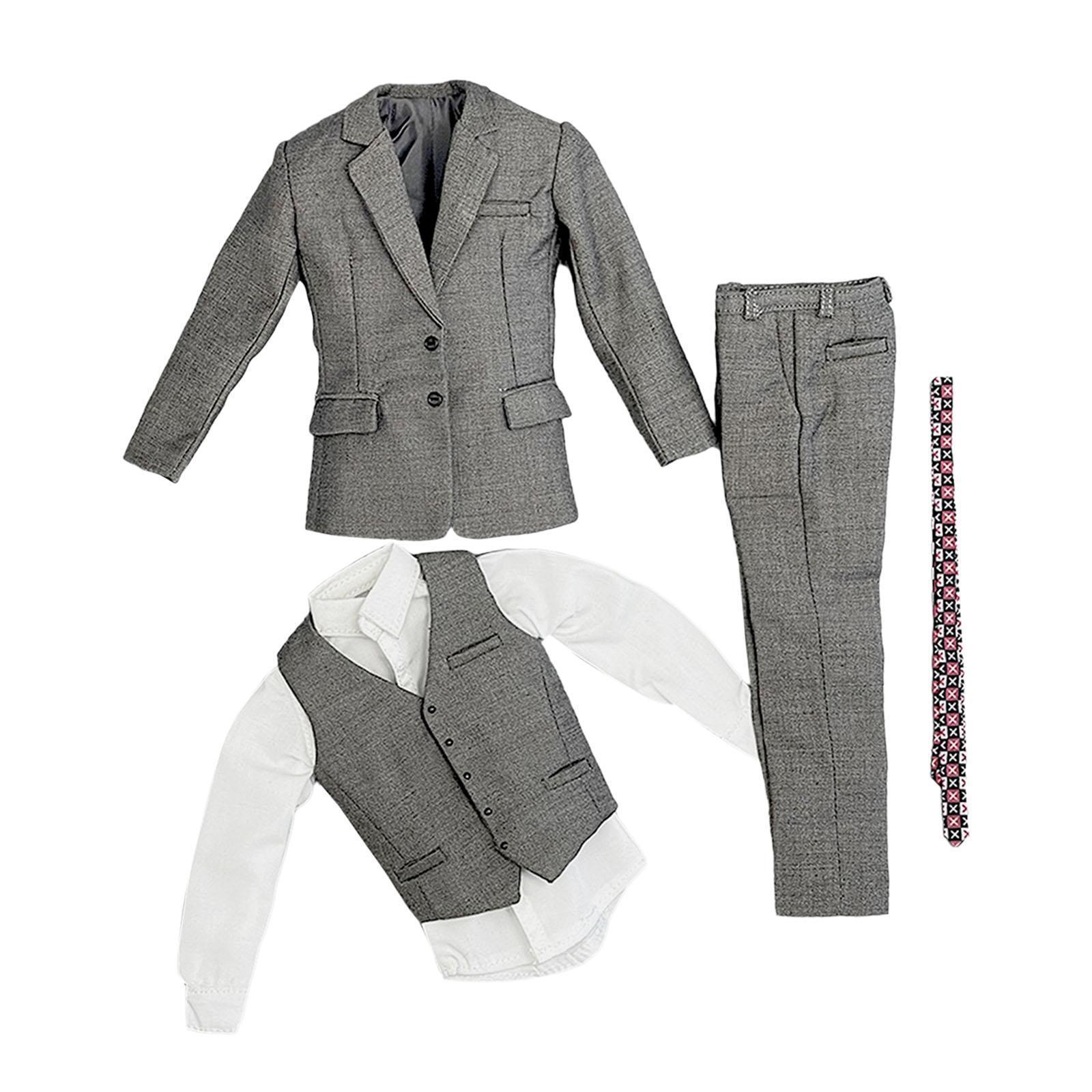 1/6 Gray Mans Formal suits Set Clothes Formal Outfits for 12'' inch ...