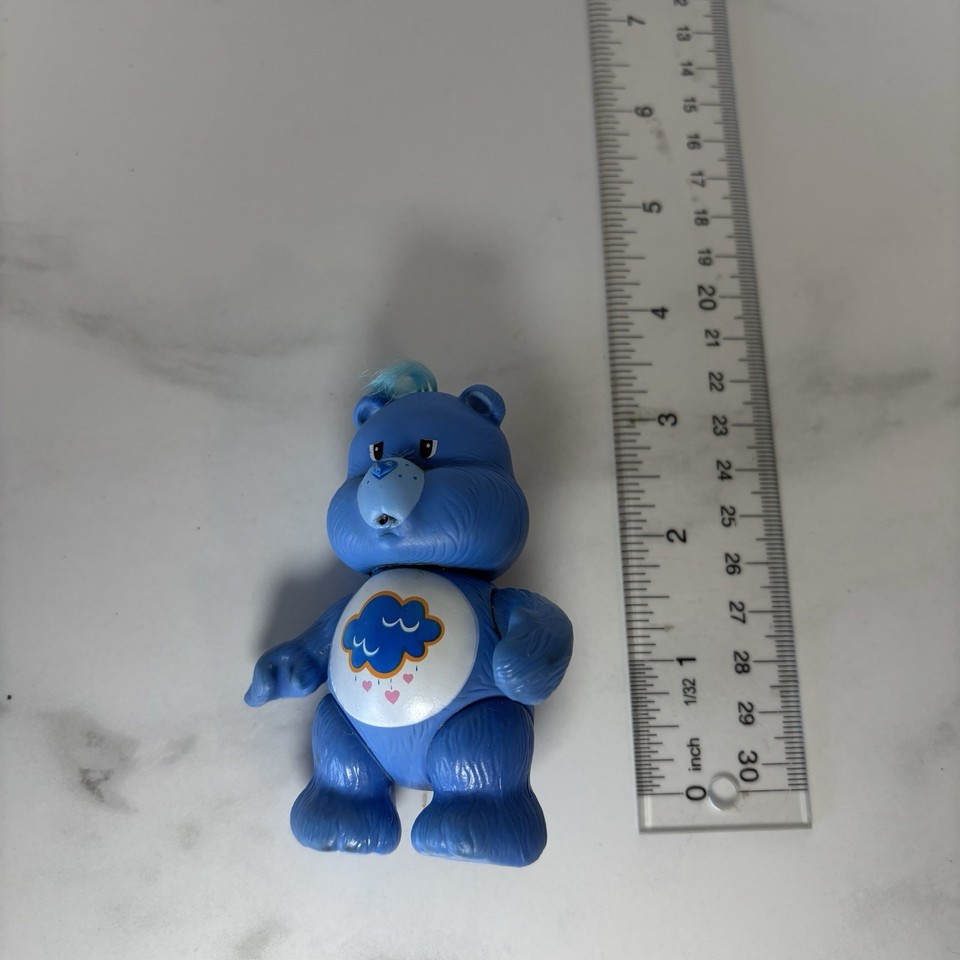 Vintage Care Bears GRUMPY BEAR poseable 3.5" figure 1983 Kenner Blue ...