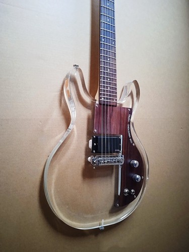 Electric guitar with Acrylic Transparent Body Maple Neck, Rosewood ...
