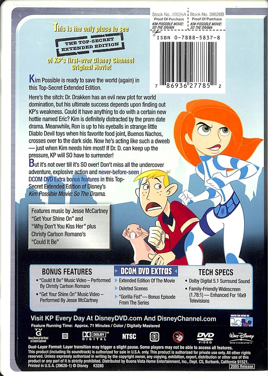 Kim Possible So The Drama Dvd