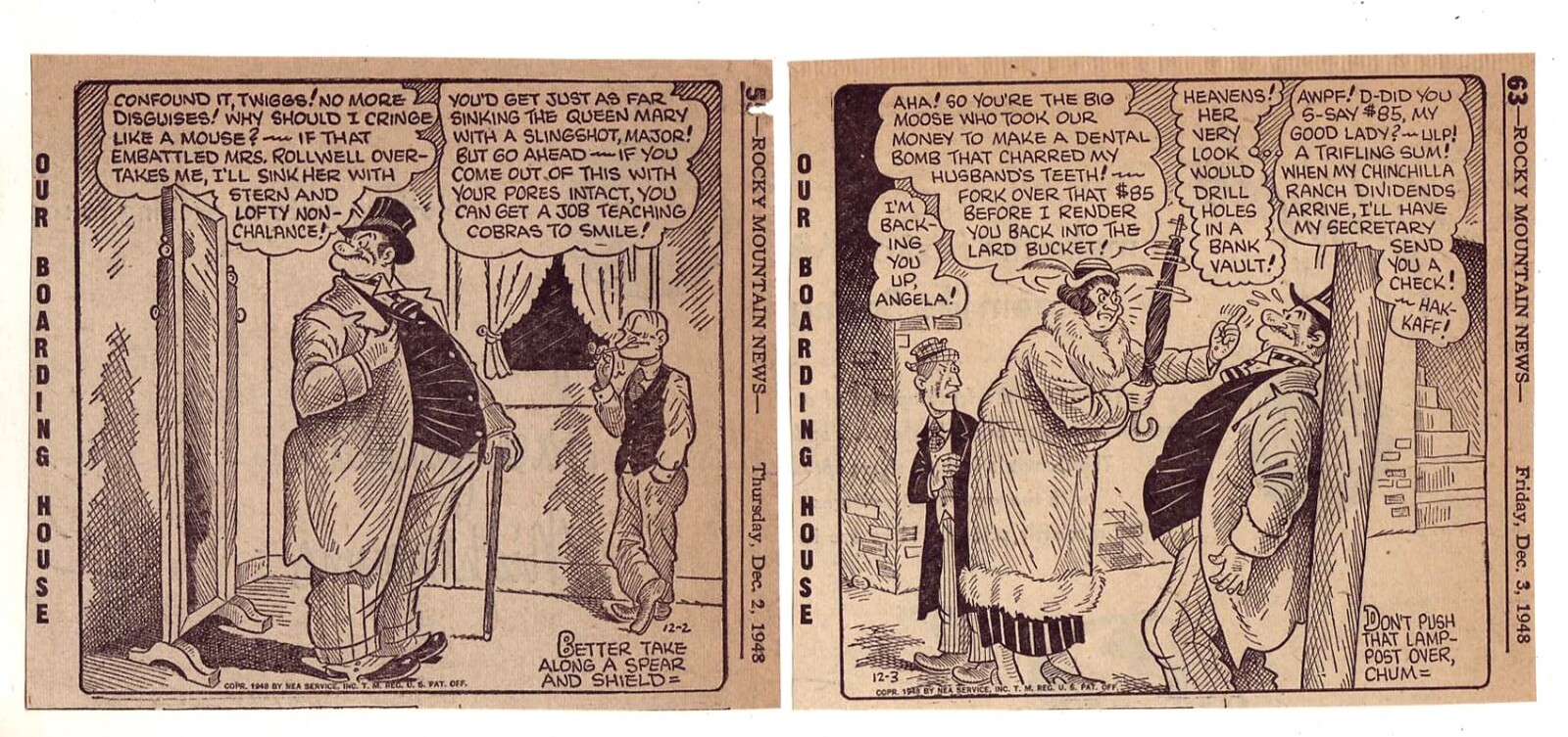 Our Boarding House w/ Major Hoople - 27 daily comic panels - Complete ...