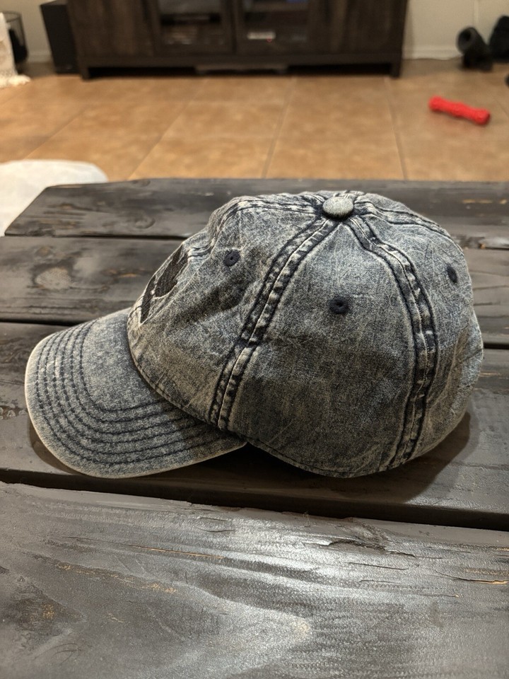 Adidas Hat Strap-back Cap Denim Acid Wash Retro 80s/90s Trefoil Three ...