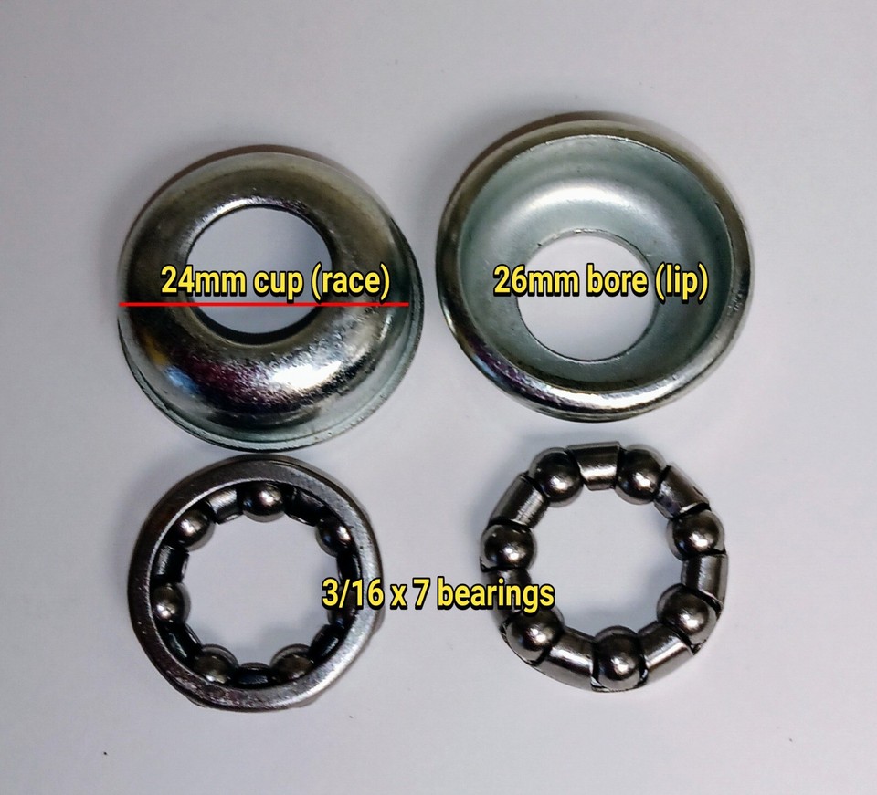 NEW*Kit* 5/16 Front Wheel Bicycle Axle 140mm with Bearings & Cups | eBay