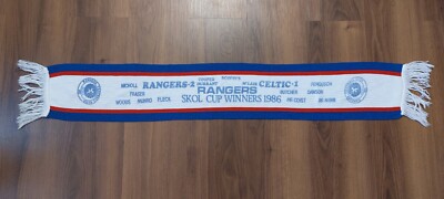 Football scarf cup winners 1986, Glasgow Rangers : Celtic, old vintage ...