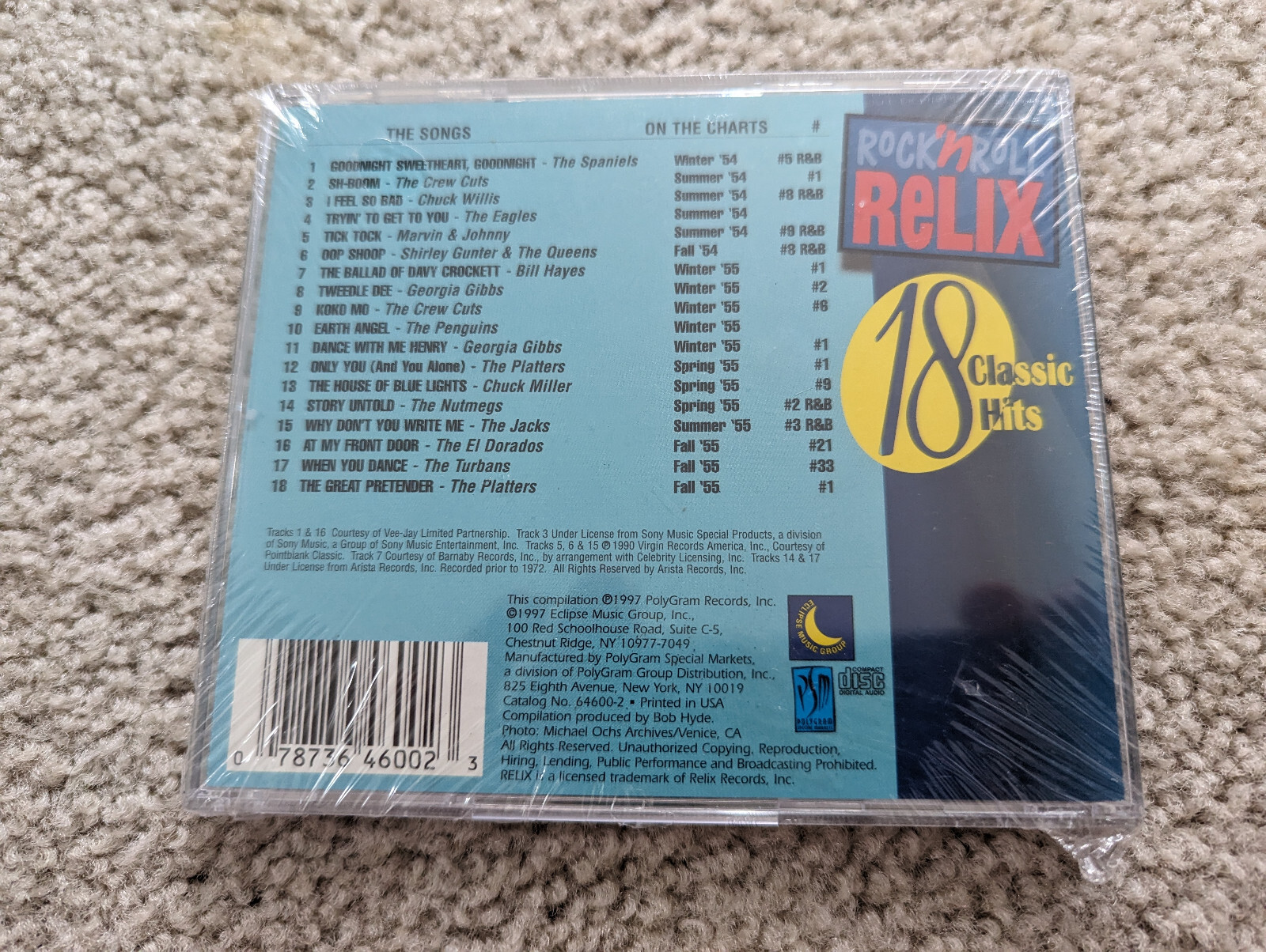 Rock 'n' Roll Relix 18 Classic Hits Music CD 1997 PolyGram for sale ...